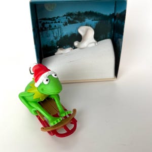 Kermit the Frog on A Sled Hallmark Ornament in Original Box, Unused ...