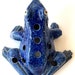 Old Ceramic Frog With Cobalt Blue Glaze Figurine With Holes, Ceramic ...