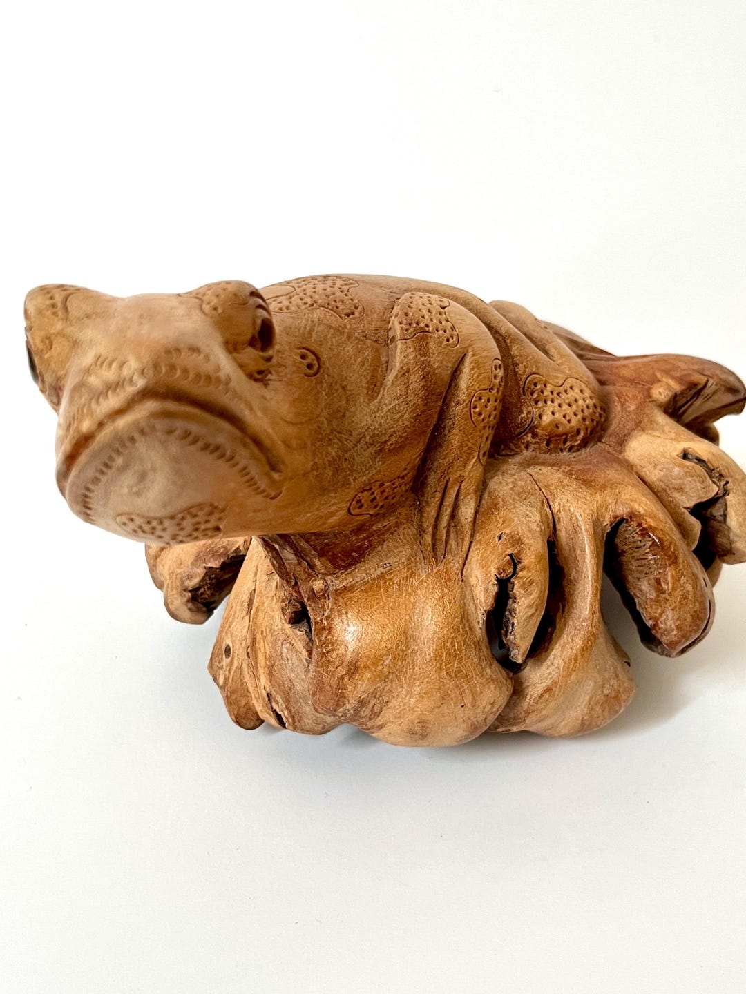 Vintage Parasite Wood Hand Carved Frog Balinese Amphibian Carving ...