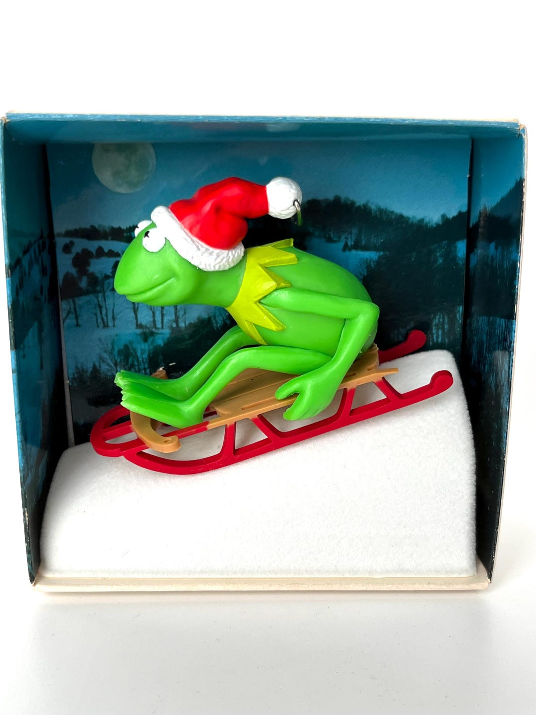 Kermit the Frog on A Sled Hallmark Ornament in Original Box, Unused ...