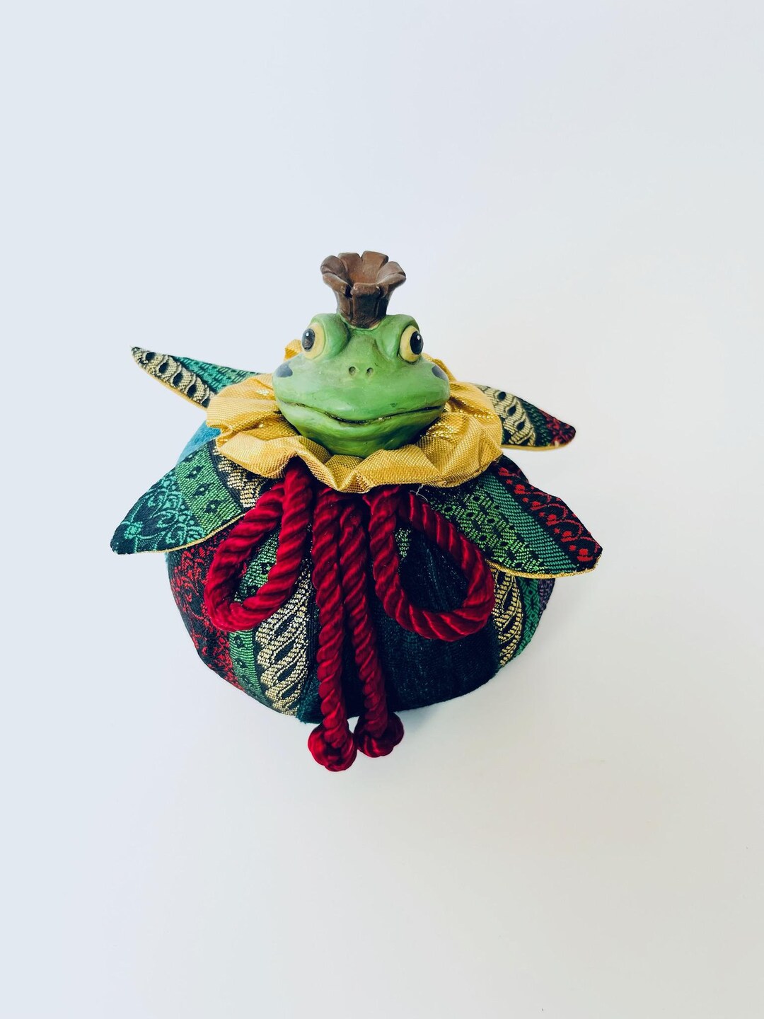 Winterfest Frog Prince Stuffed Shelf Sitter, Festive Fabrics and Colors ...