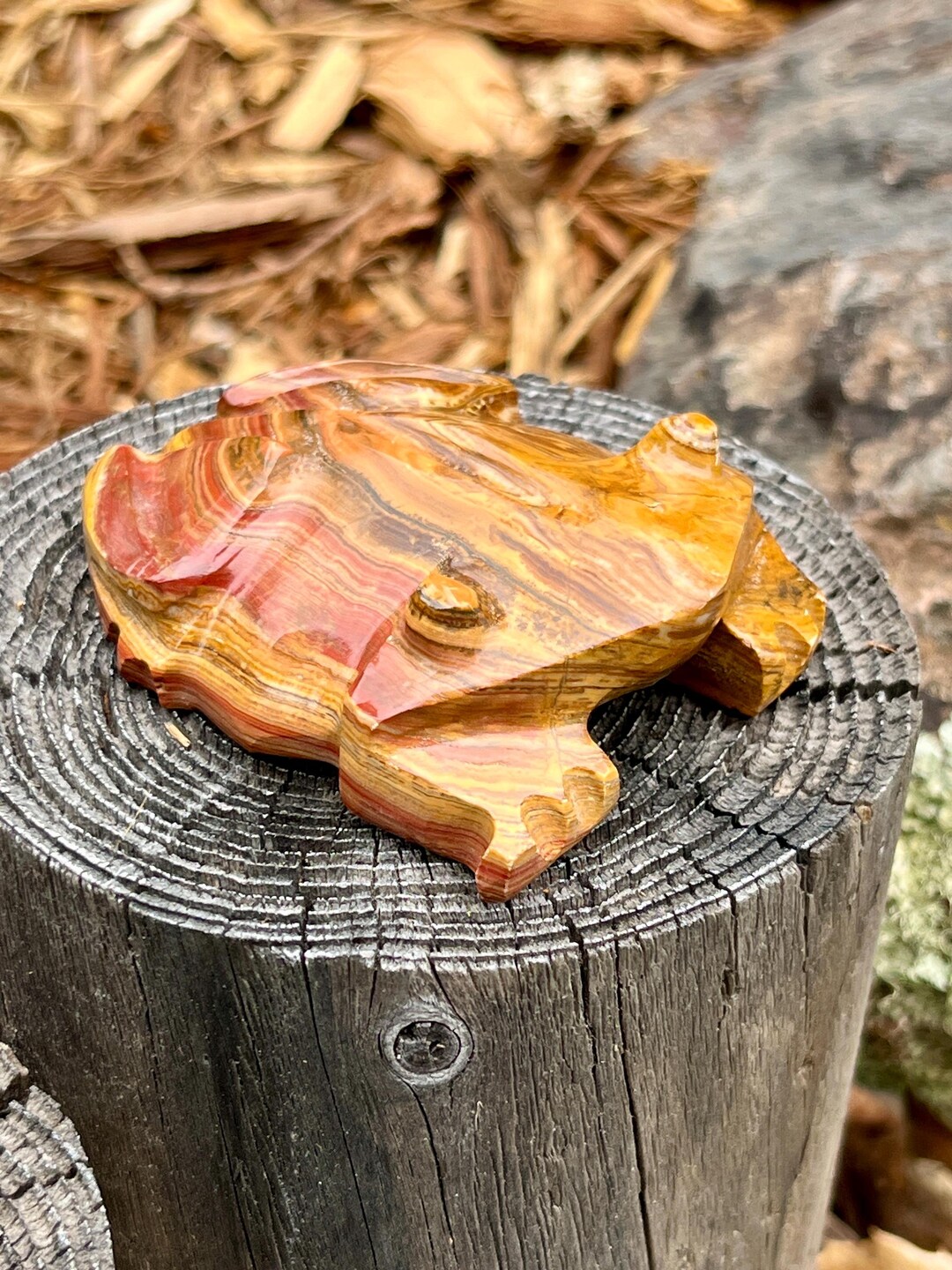 Hand Carved Jasper Stone Frog - Vintage Earthy Decor (2.5") - Etsy