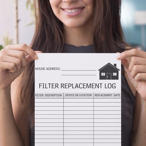 Filter Replacement Log, Air Filter Replacement Log, HVAC and Pool ...