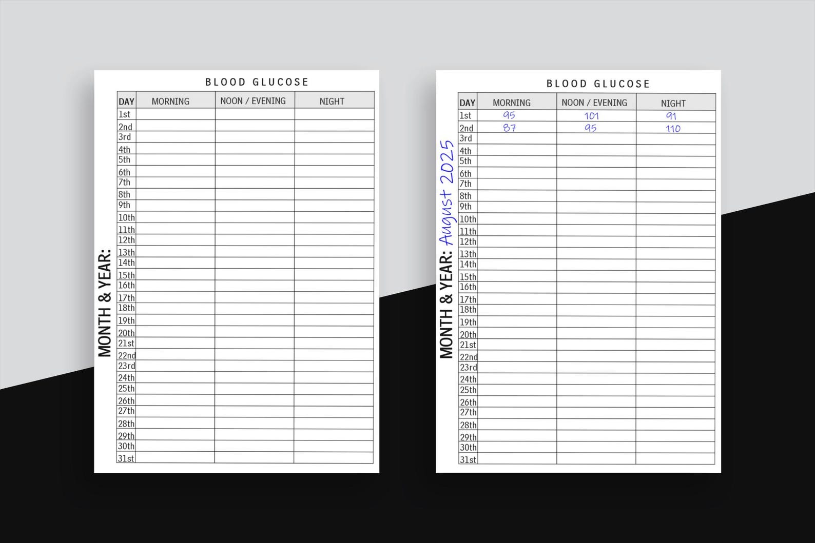 Blood Pressure Log, Heart Rate Log, Blood Glucose Log, Vital Signs ...