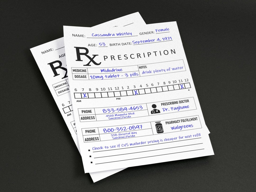 Prescription Tracker, RX, Medication Tracker, Medicine Tracker, Medication Log, Prescription Log ...