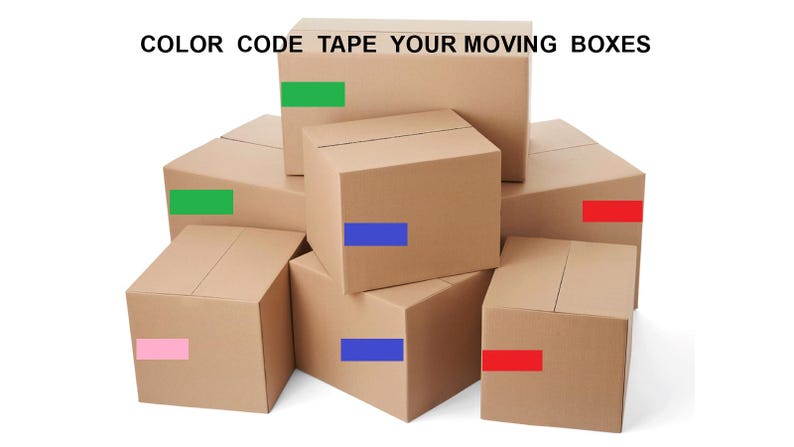 Moving Box Color Coded Key Chart, Color Coded Moving Box Room Tracker ...