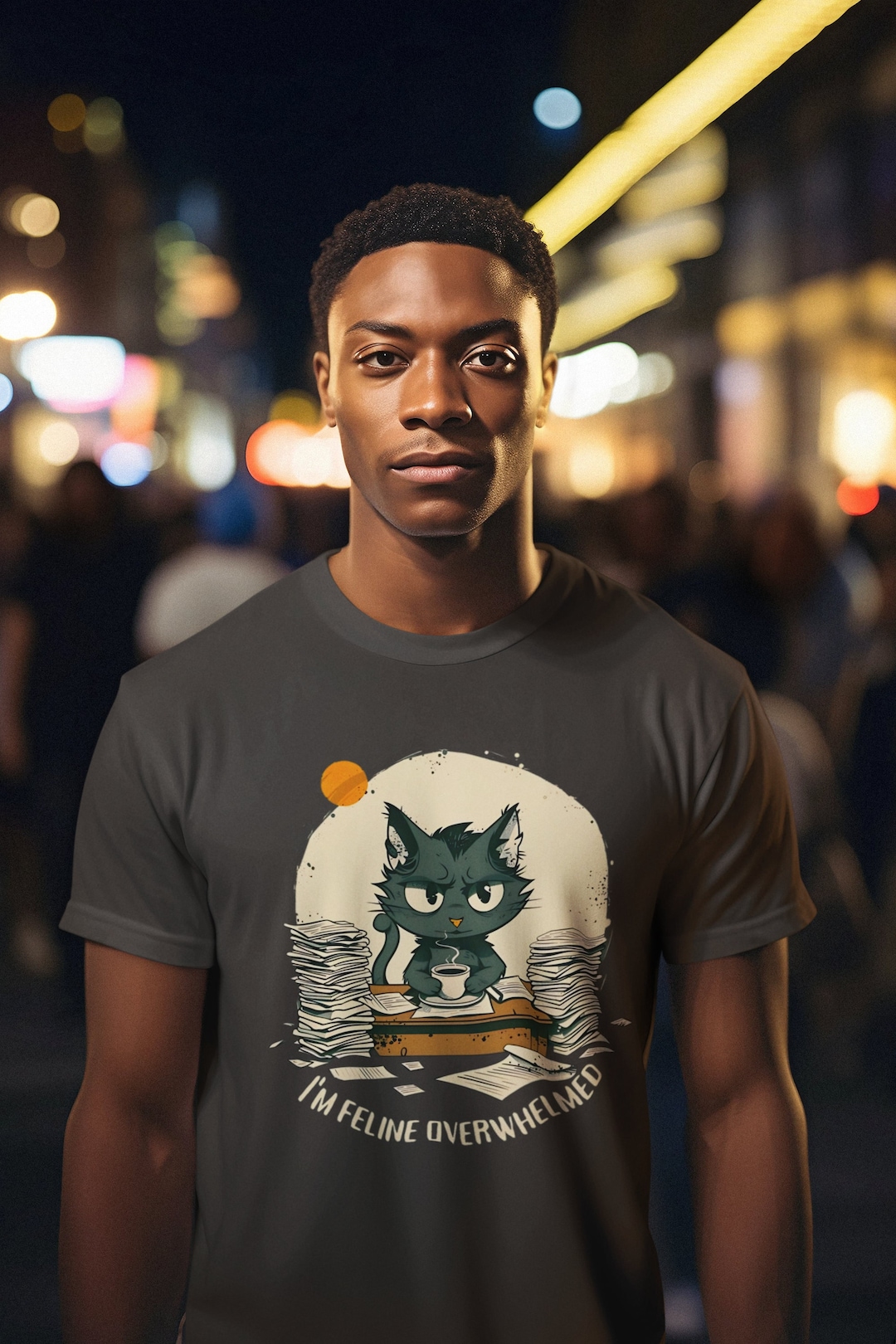 Feline Overwhelmed Cat T-shirt - Funny Stressed Office Humor - Etsy