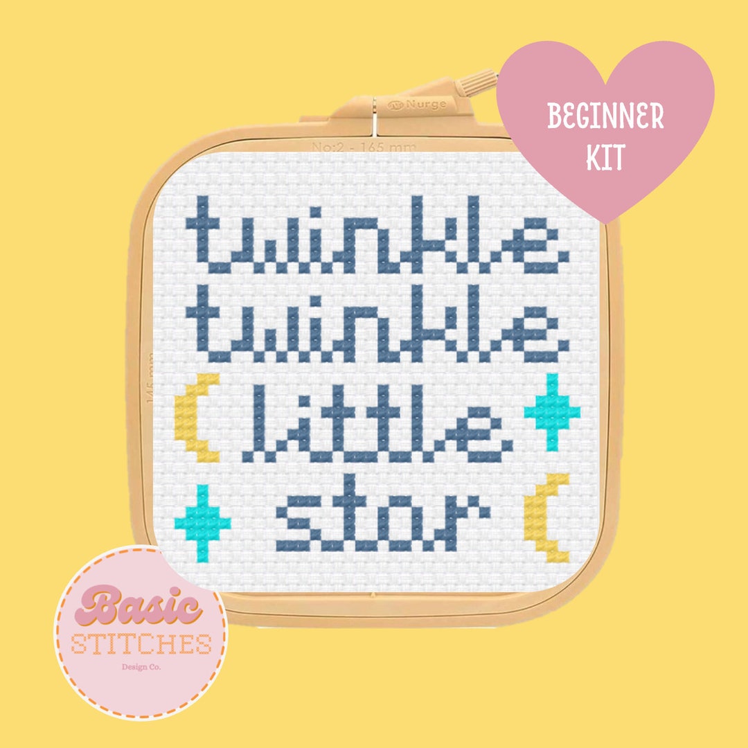 Twinkle Twinkle Little Star Cross Stitch Kit - Learn to Cross Stitch ...
