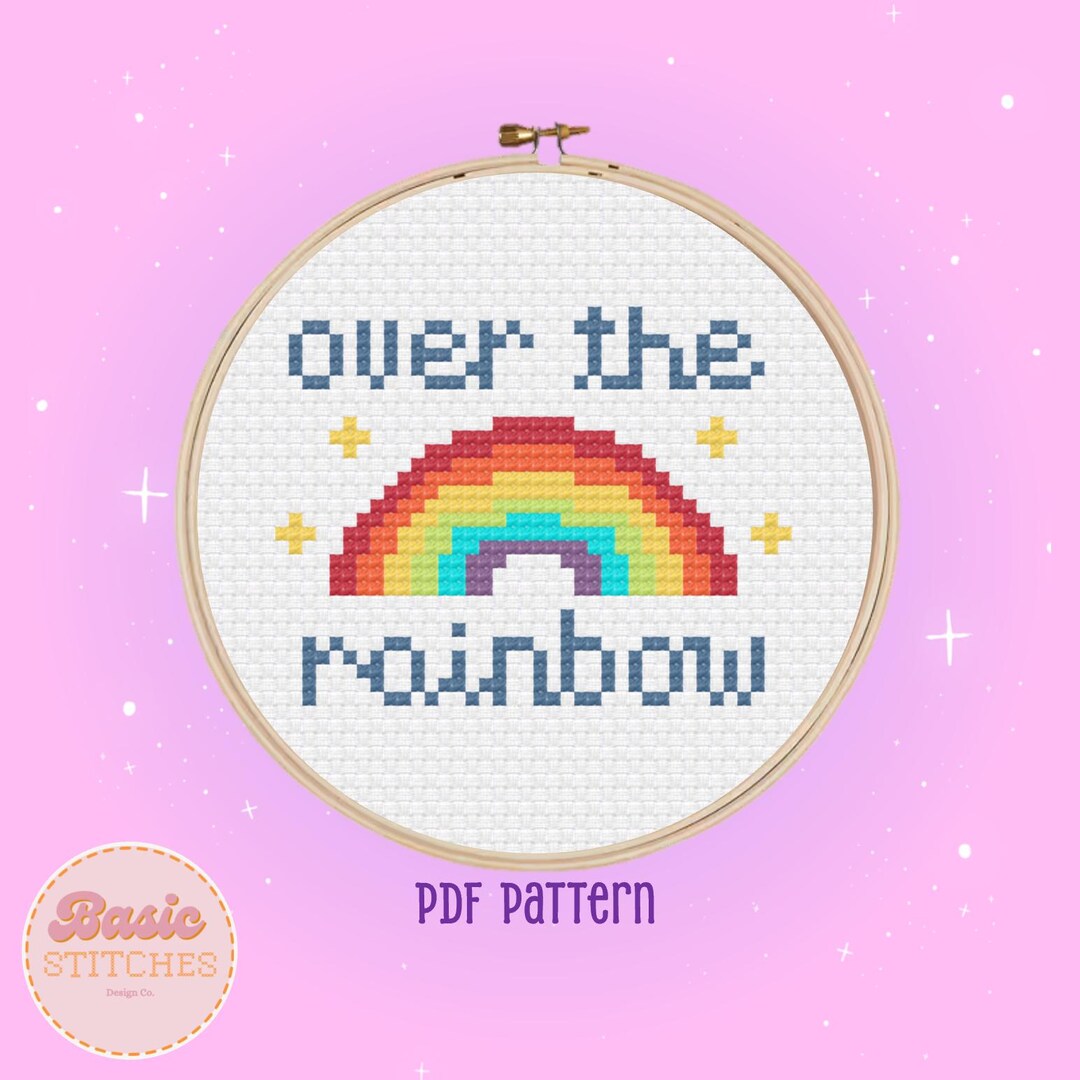 Over the Rainbow Cross Stitch Pattern - Learn to Cross Stitch - Great ...