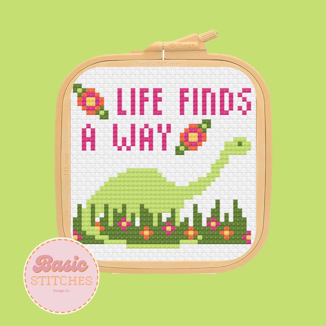 Dinosaur Cross Stitch Pattern - Learn to Cross Stitch - Great for ...