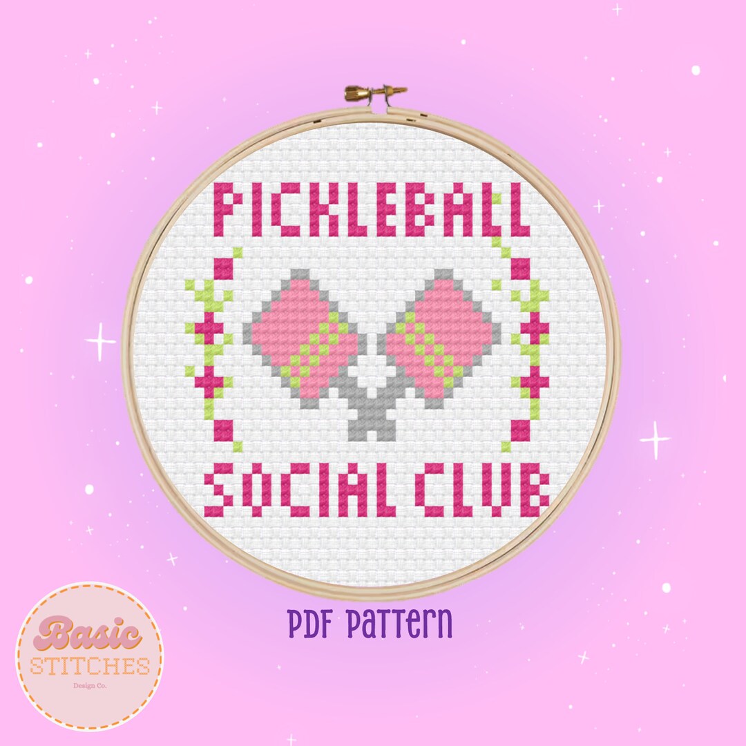 Pickleball Cross Stitch Pattern - Learn to Cross Stitch - Great for ...