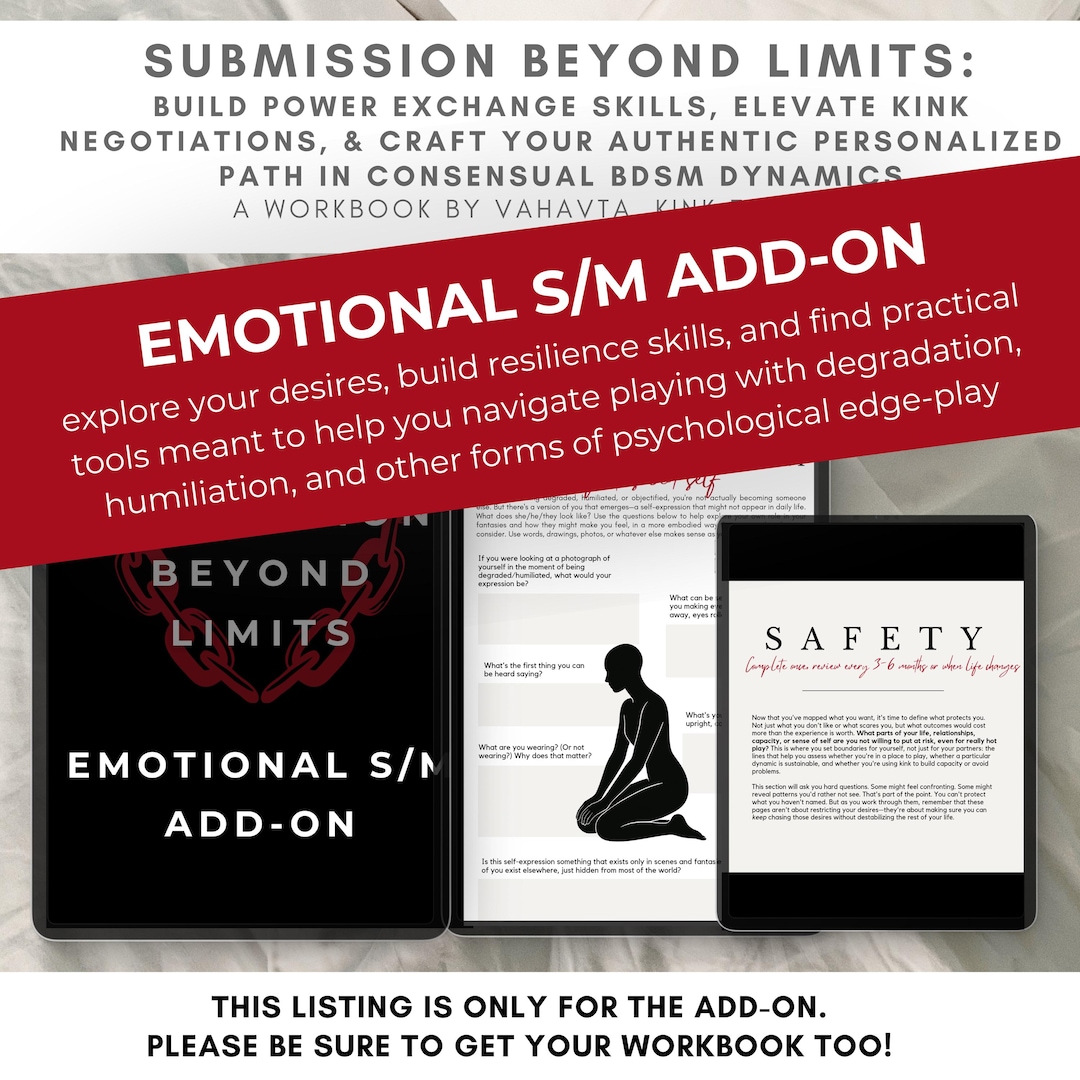 ADD-ON: Emotional S/m Add-on for Submission Beyond Limits Workbook ...