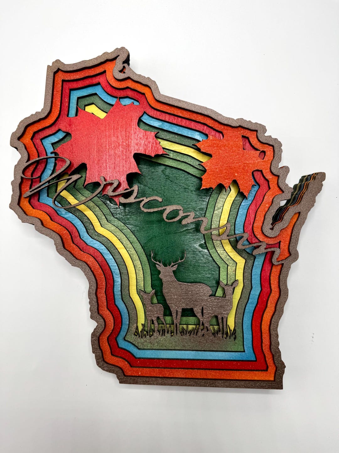 Multi Layered Wisconsin State Decor SVG, PDF - Etsy