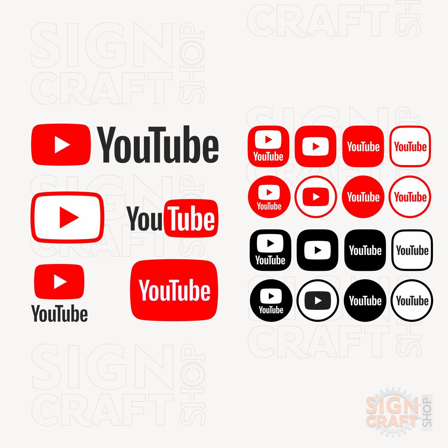 Youtube Logo, Digital Files, Pdf, SVG, EPS, Digital File, Sticker ...