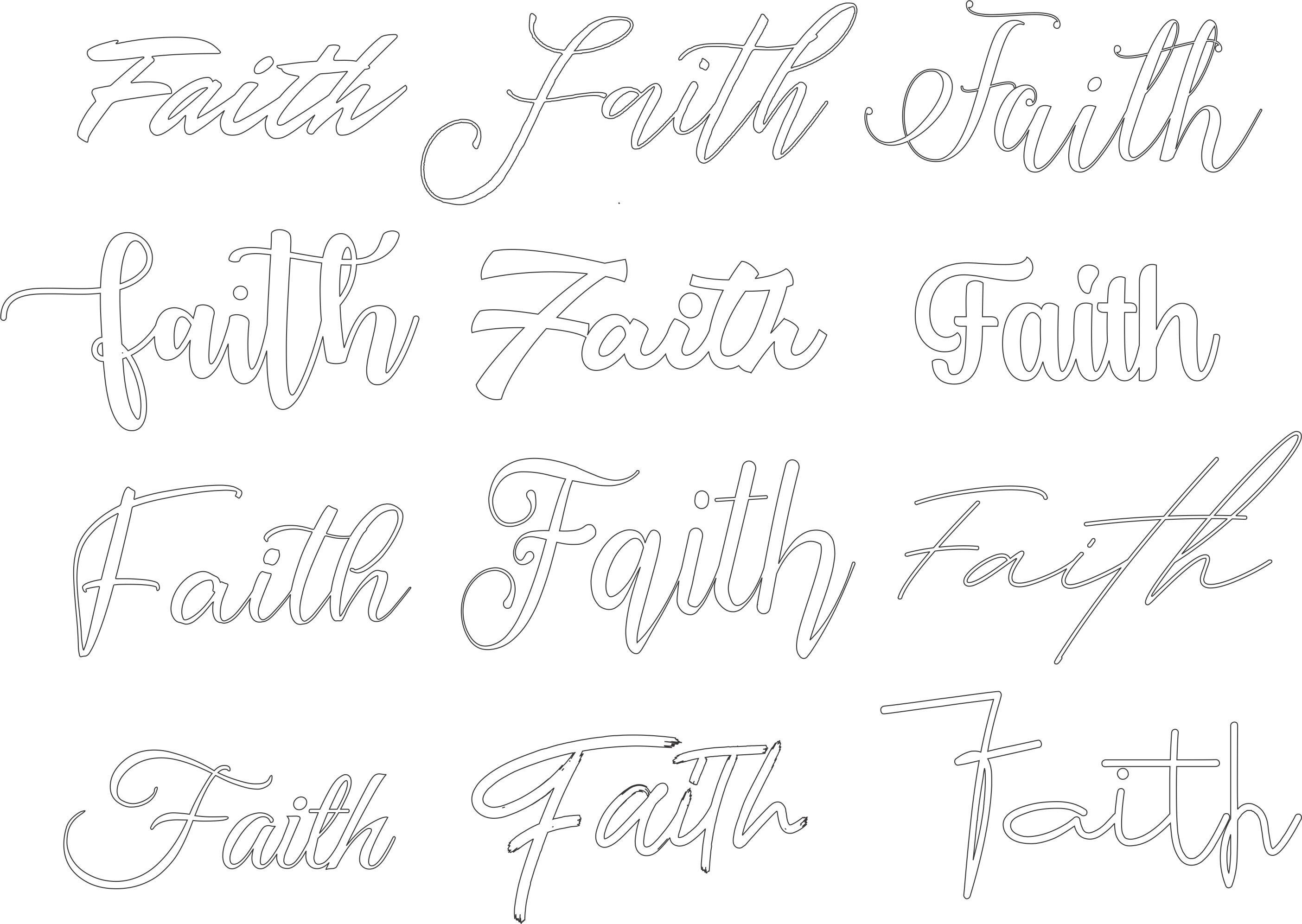 Faith - Script Font Bundle, 12 Options, Svg, Eps, Pdf, Vinyl Cutter ...