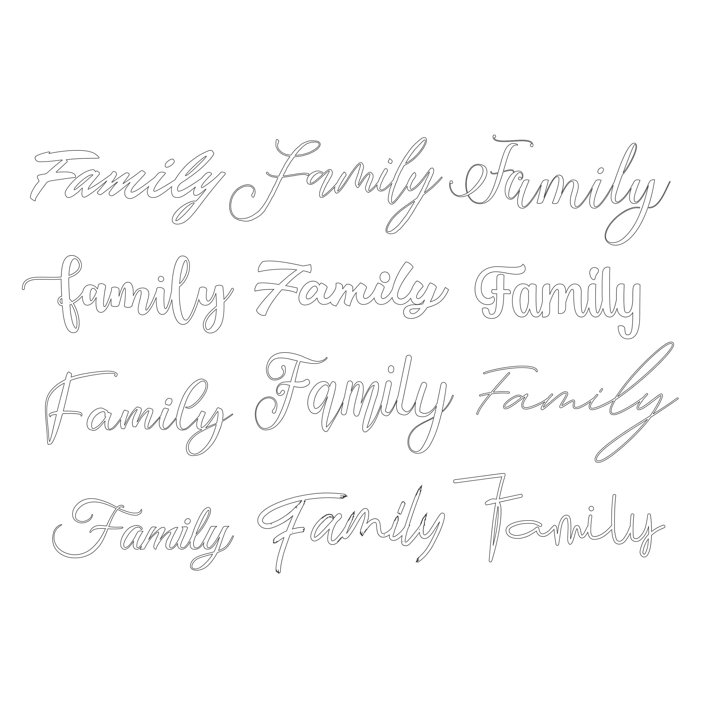Family - Script Font Bundle, 12 Options, Svg, Eps, Pdf, Vinyl Cutter ...