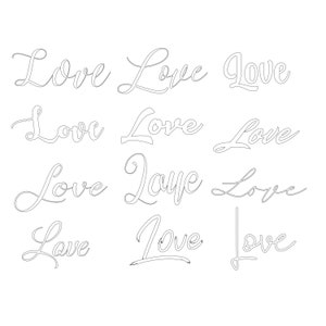 Love - Script Font Bundle, 12 Options, Svg, Eps, Pdf, Vinyl Cutter, CNC ...