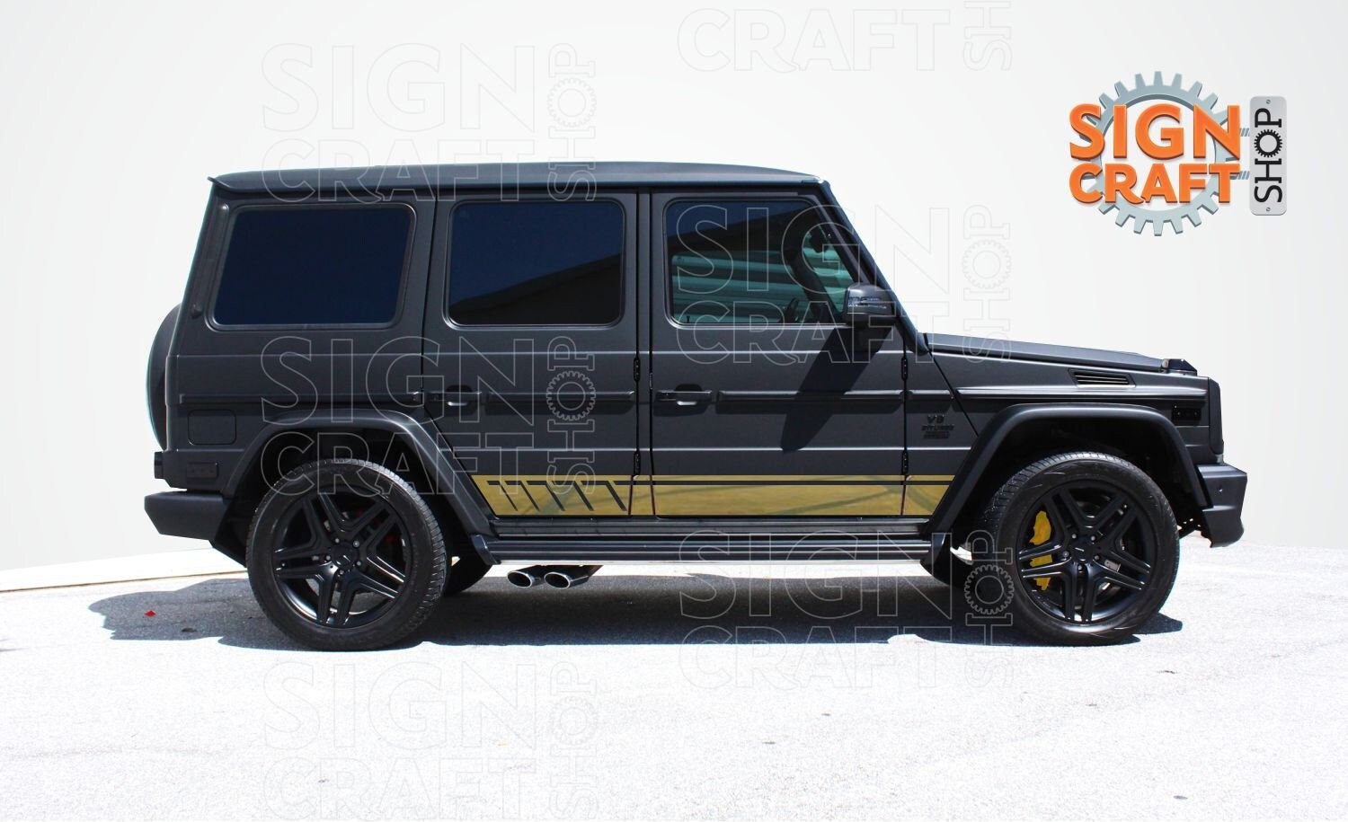 Mercedes Benz G63 AMG Gold Mirror Side Stripes | G Wagon Decals 2012 ...