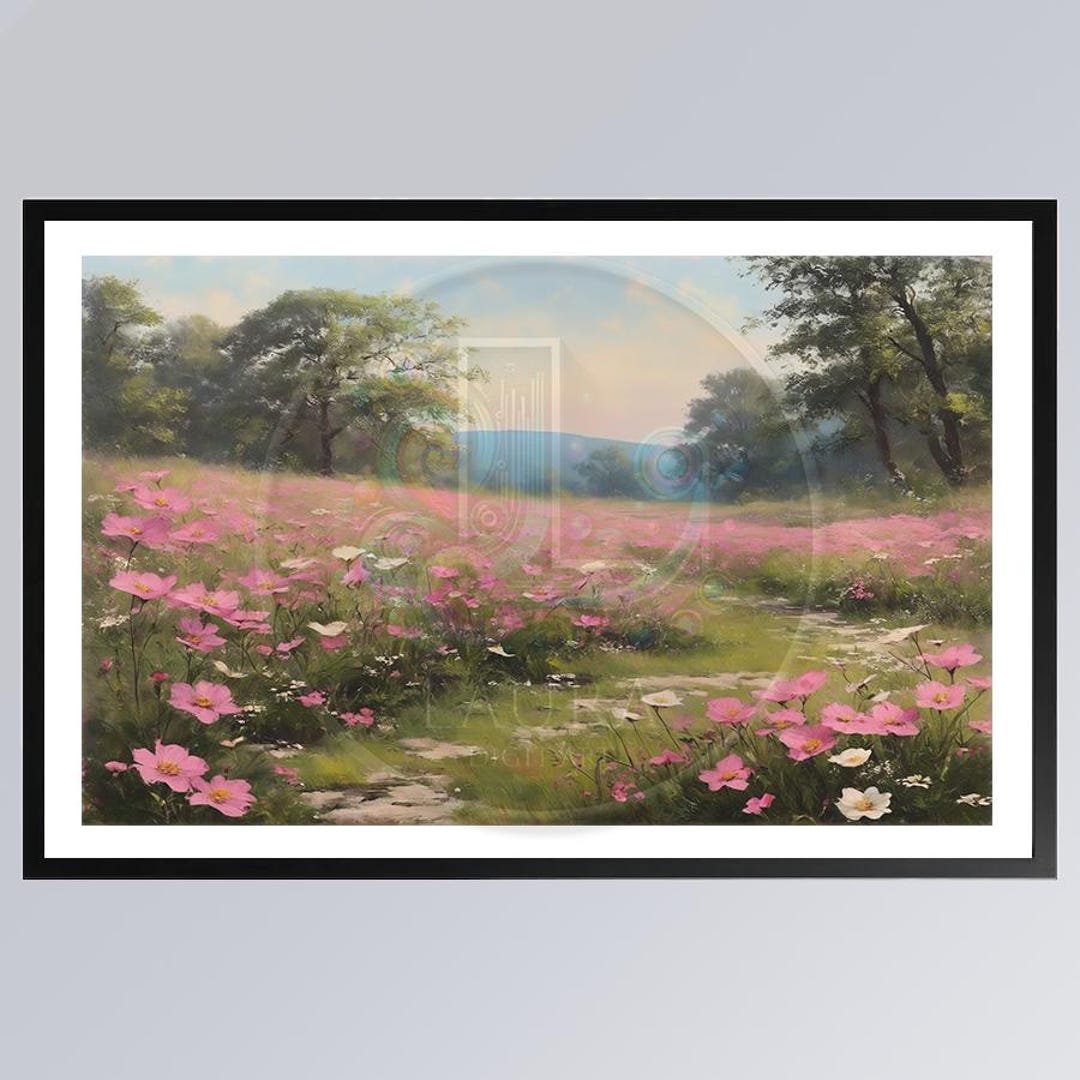 Floral Landscape in Shades of Pink Digital Art: Download, Print and ...