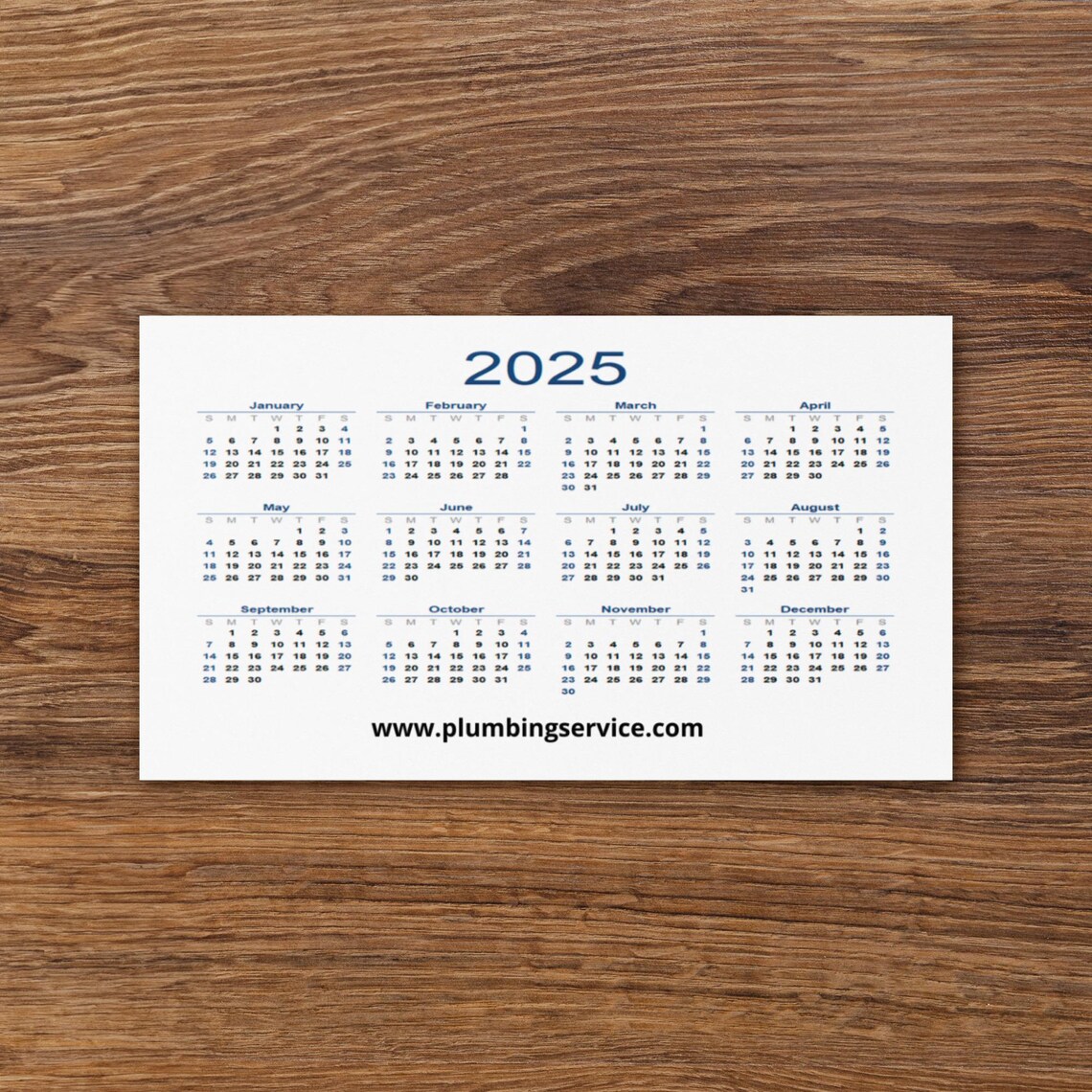 Editable Plumbing Business Card Template Edit Canva 2025 Calendar for ...