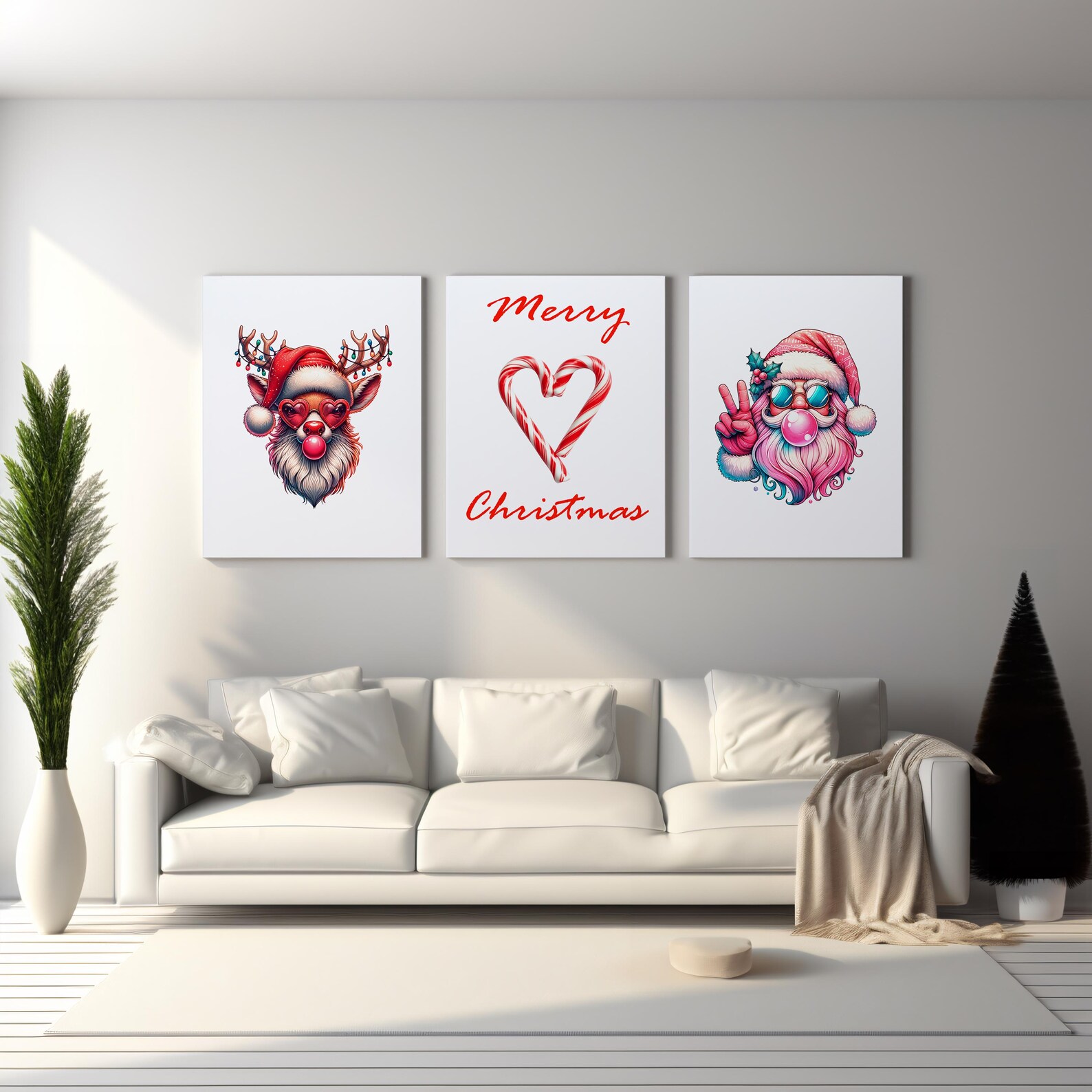 Arte Digital Santa Claus Moderno Con Gafas, Chicle Y Estilo Divertido ...