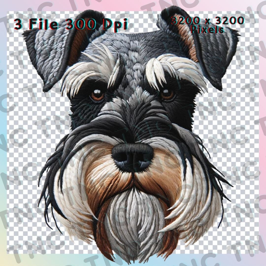Schnauzer Dog Embroidery PNG File - Unique Digital Image for Crafting ...