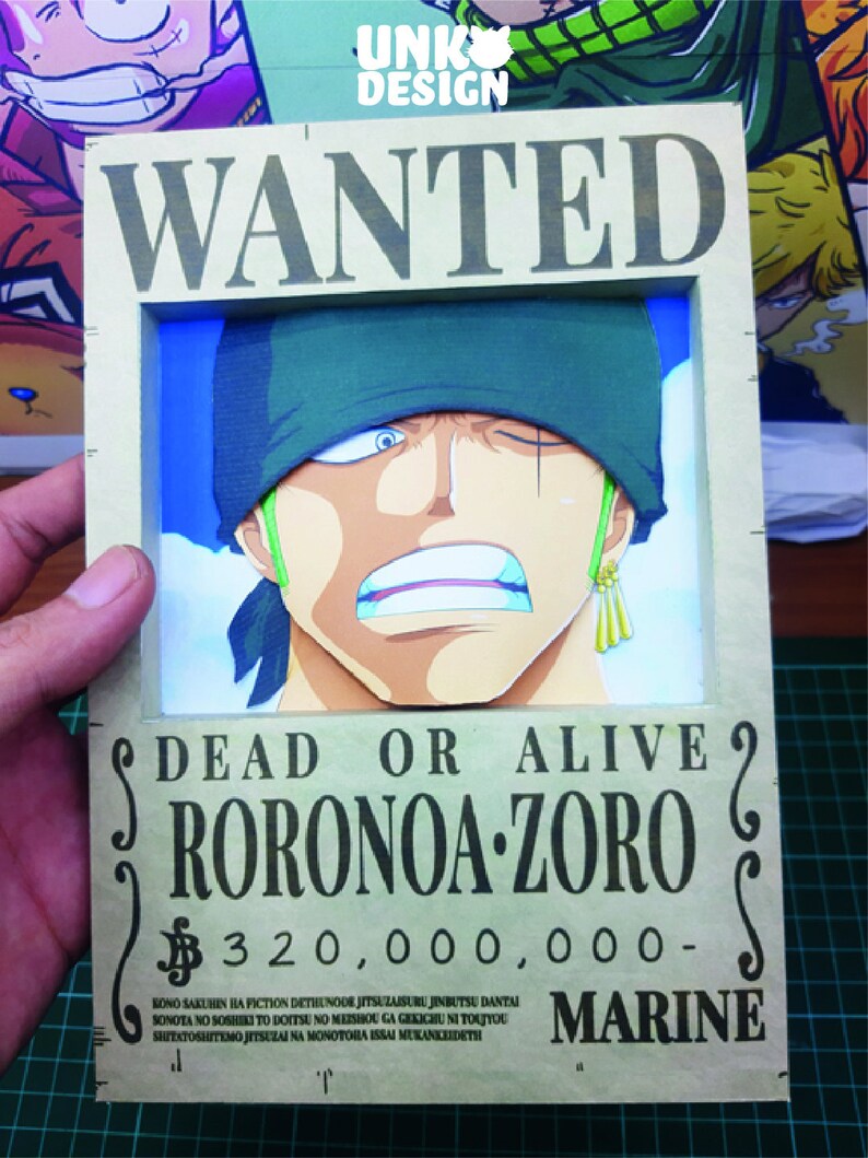 Papercraft Roronoa Zoro 3D Painting, PDF Format Includes Video Tutorial, Super Easy to Assemble ...