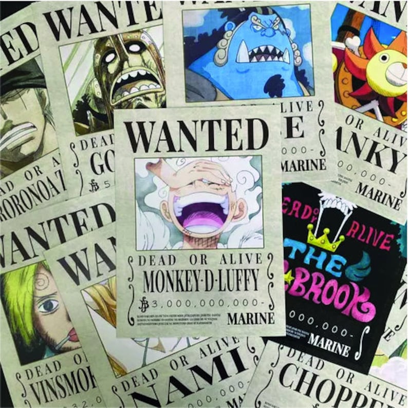 Superpack of 70 WANTED One Piece Posters 300ppi, JPG and PDF Format ...