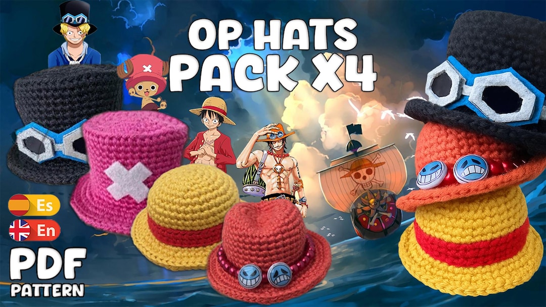 Mini Pirate Hats Pack – 4 PDF Crochet Patterns, Keychain Size, Easy DIY ...