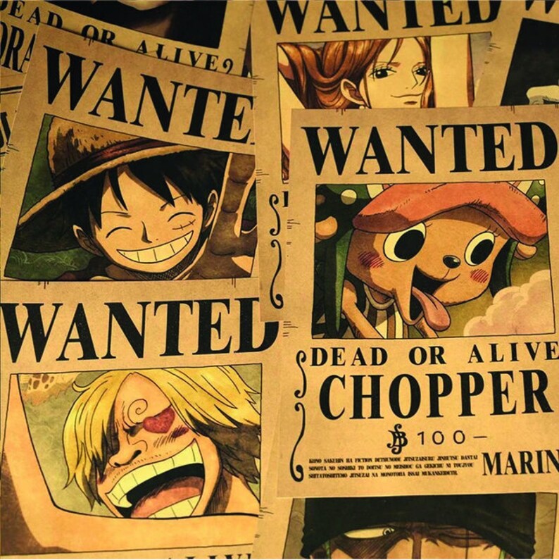 Superpack of 70 WANTED One Piece Posters 300ppi, JPG and PDF Format ...