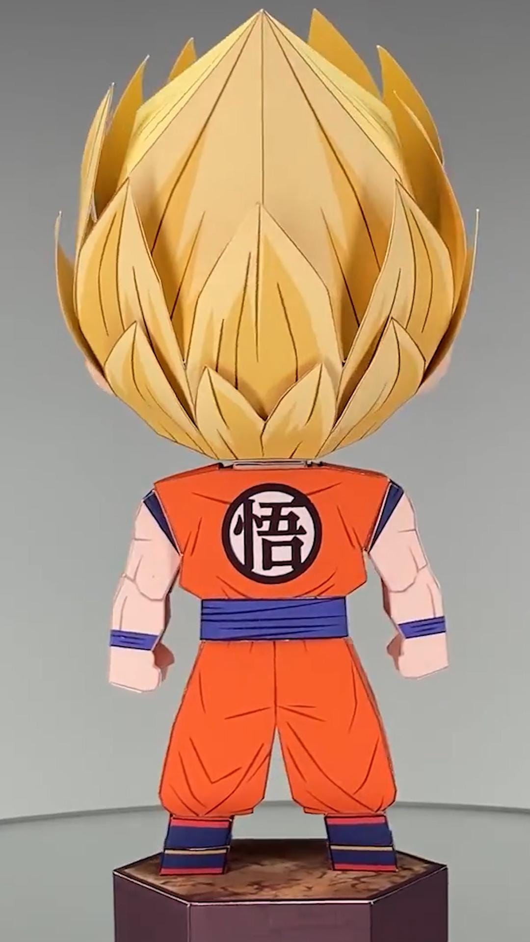 Goku SSJ Papercraft Figure Cute Super Saiyan DIY Template in English and Spanish PDF - Etsy
