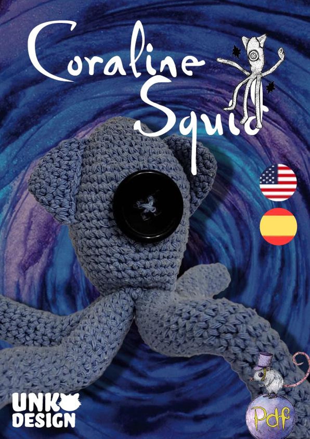 Squid Plush Coraline Amigurumi Crochet Pattern Pdf| PDF Pattern | ENG ...