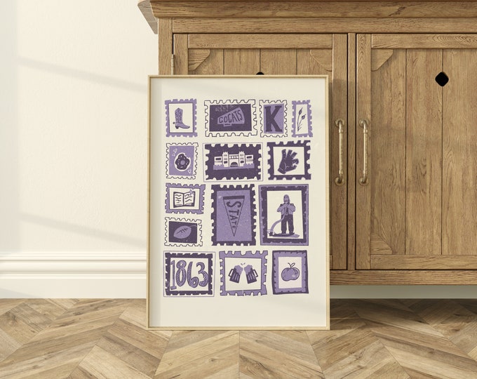 Manhattan, KS Stamp Wall Art - Etsy