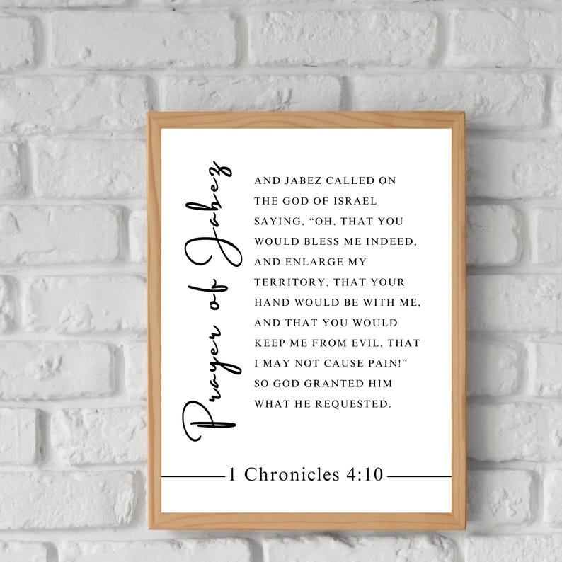 Prayer of Jabez Prayer, Christian Prayer Home Decor, Bible Wall Art ...
