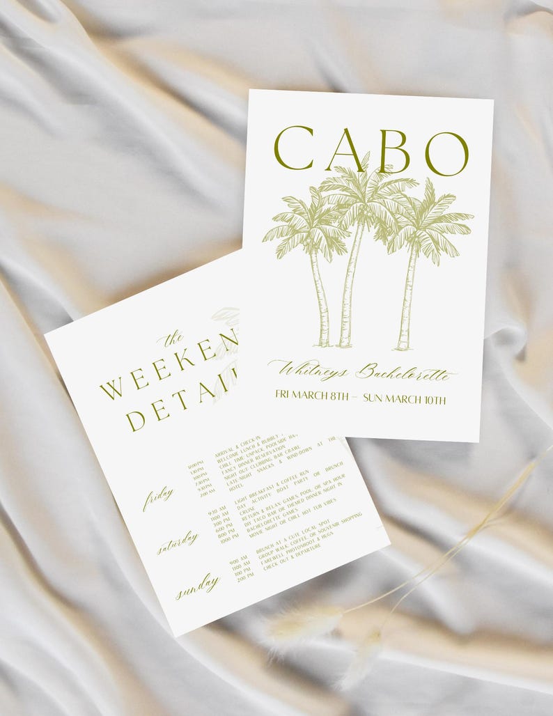 Cabo Bachelorette Invitation Template | Editable Canva Invite ...