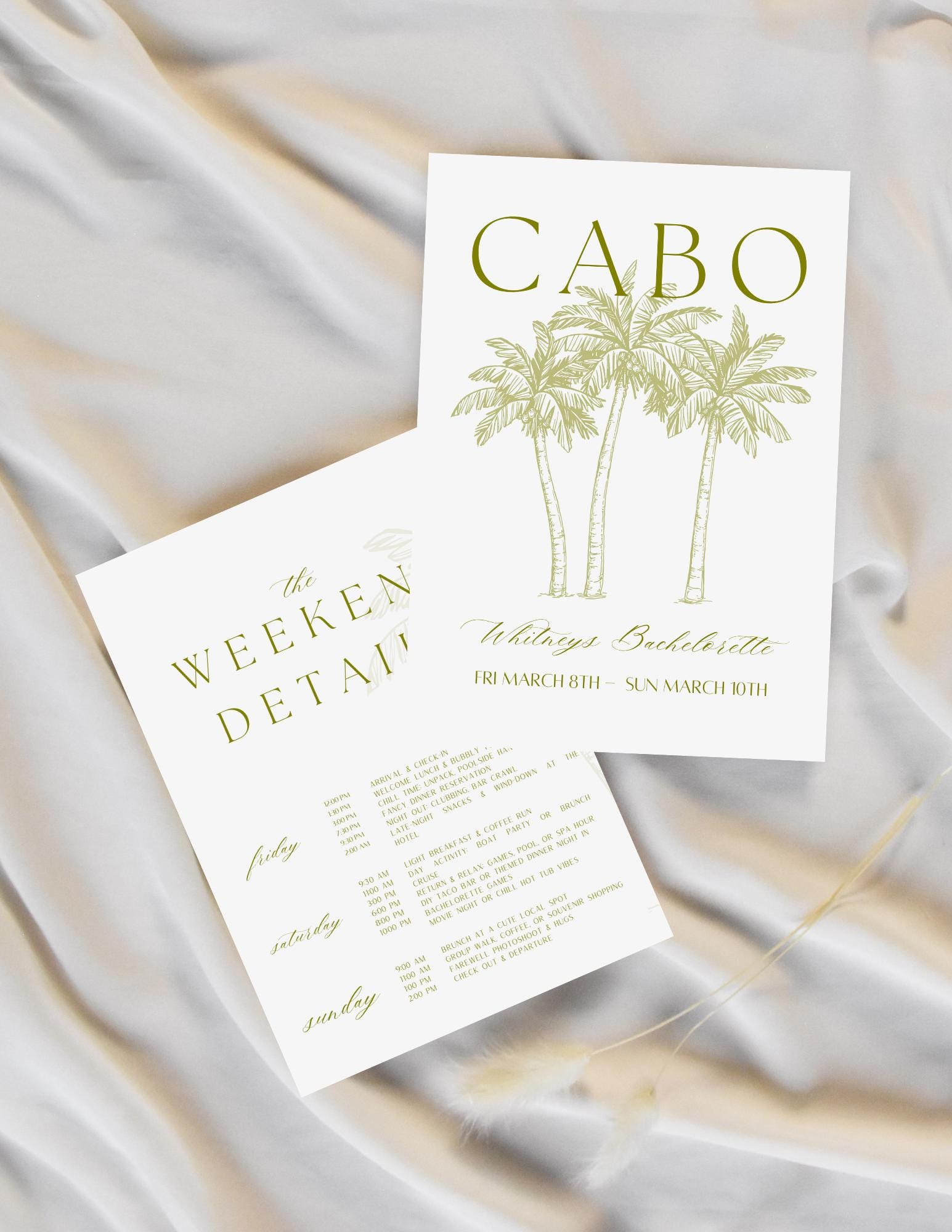 Cabo Bachelorette Invitation Template | Editable Canva Invite ...