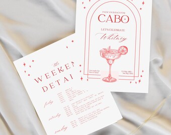 Cabo Bachelorette Invitation Template | Editable Canva Invite ...