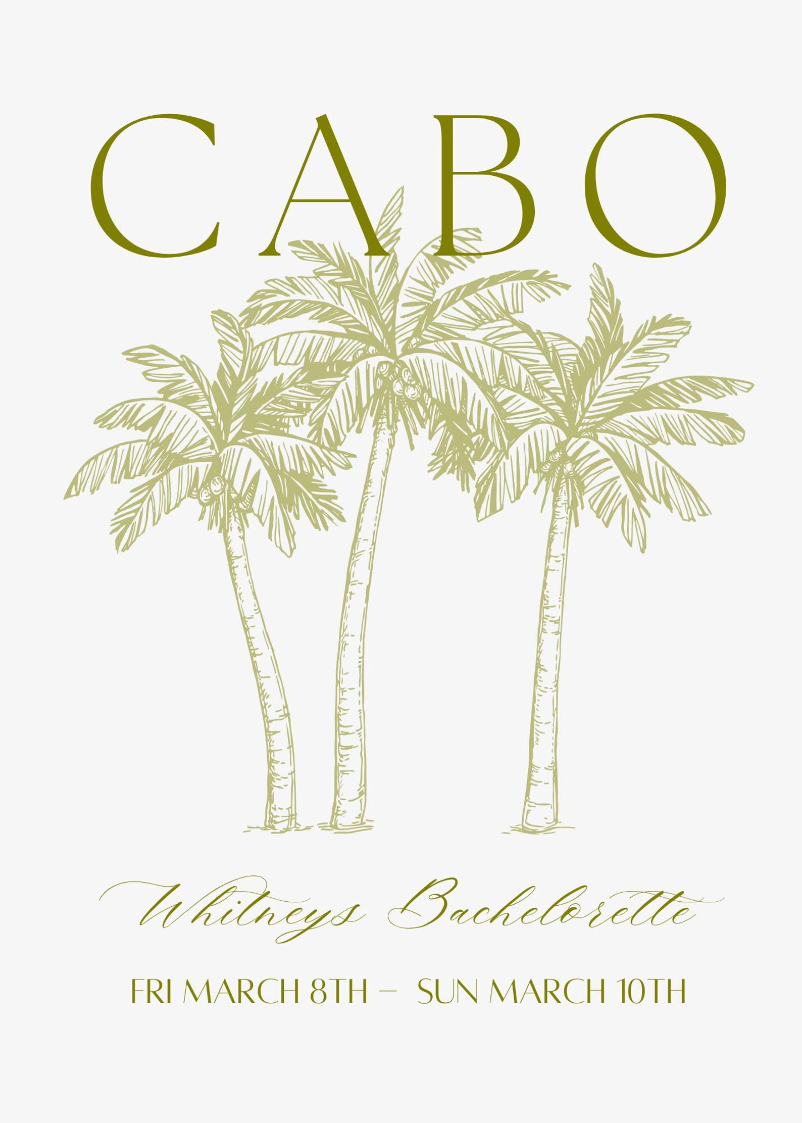 Cabo Bachelorette Invitation Template | Editable Canva Invite ...