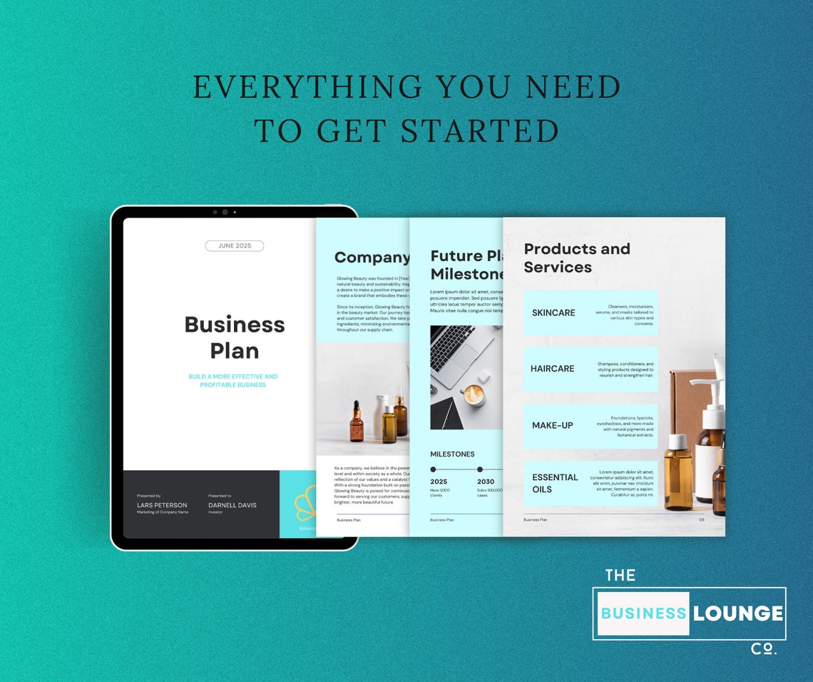 Small Business Plan Printable Template, Editable Business Plan, Minimal ...