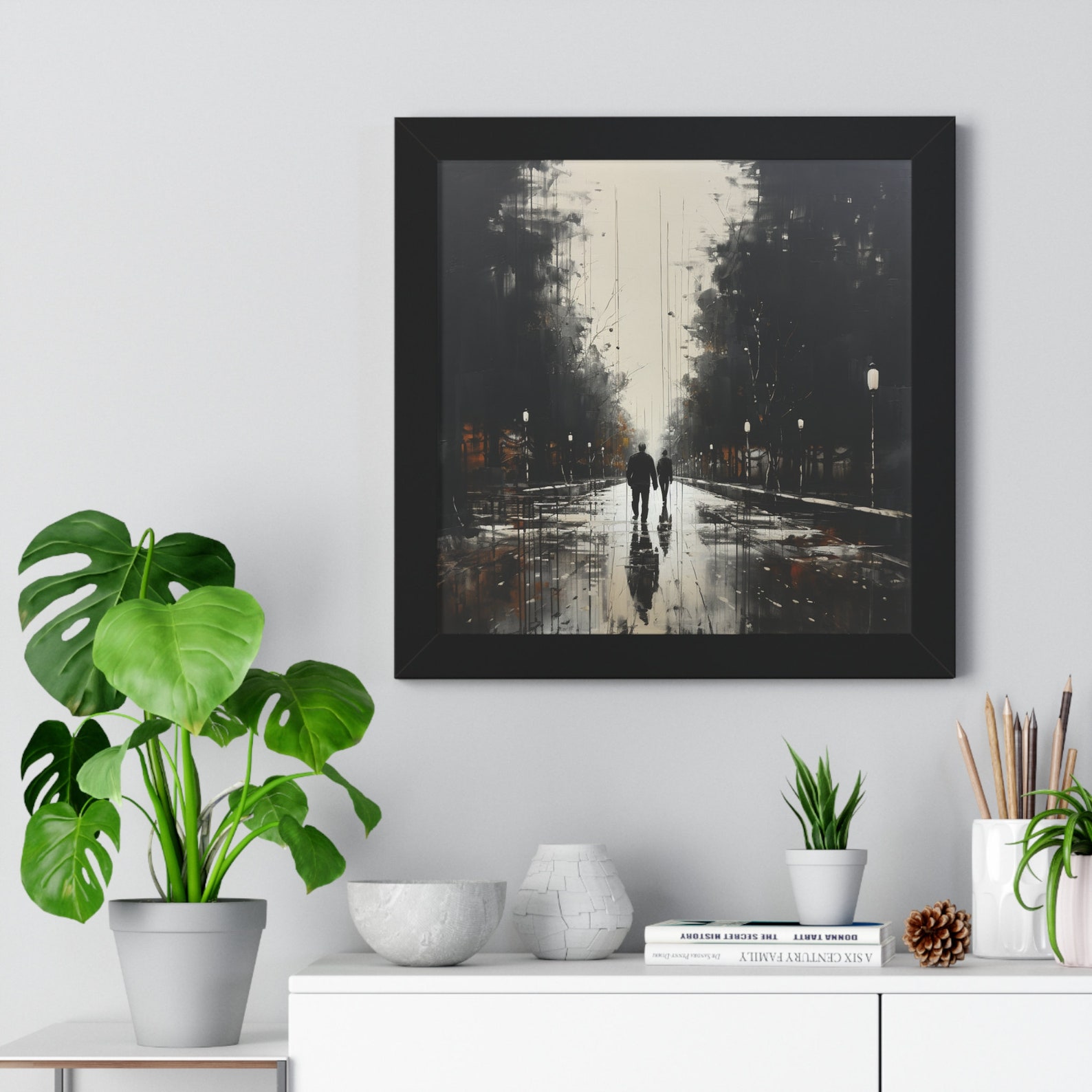 Dark Moody Framed Horizontal Poster Wall Art for Office Reception Print ...