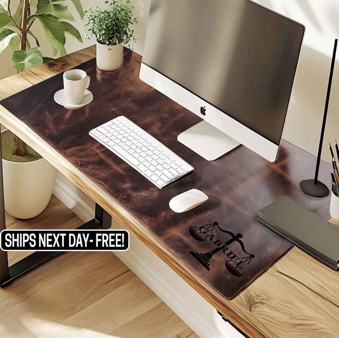Custom Leather Desk Mat, Gift for Office Workers, Coworker Gift, Boss ...