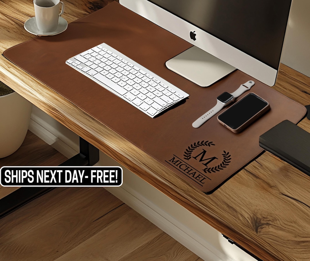 Personalized Leather Desk Mat, Custom Desk Pad, Premium Business Gifts ...