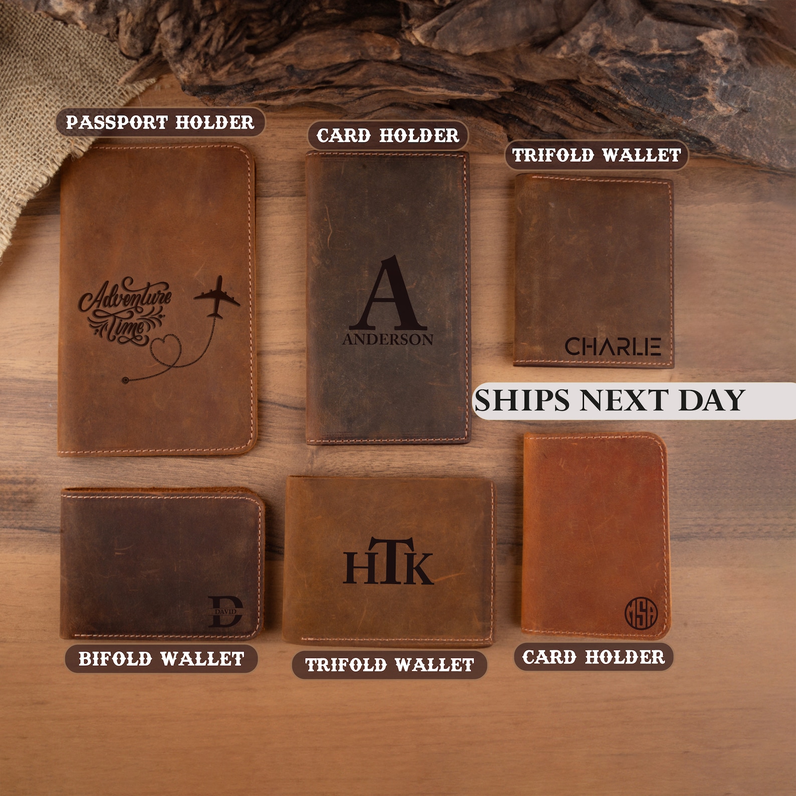 Full Grain Leather Wallet, Personalized Gifts for Dad, Leather Wallet ...