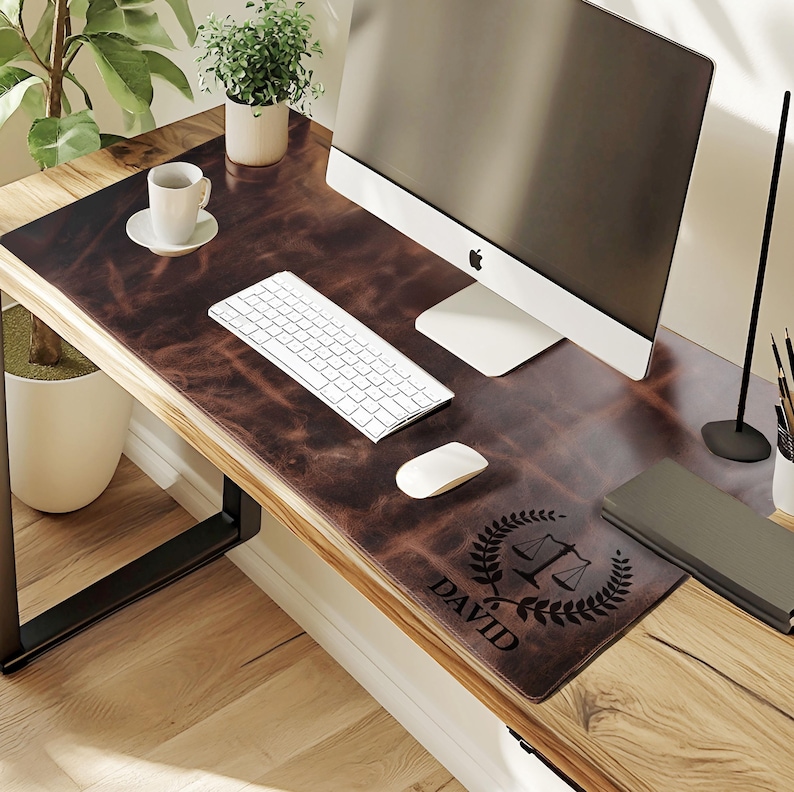 Unique Gift for Lawyers, Personalized Leather Desk Mat, Luxury Office ...