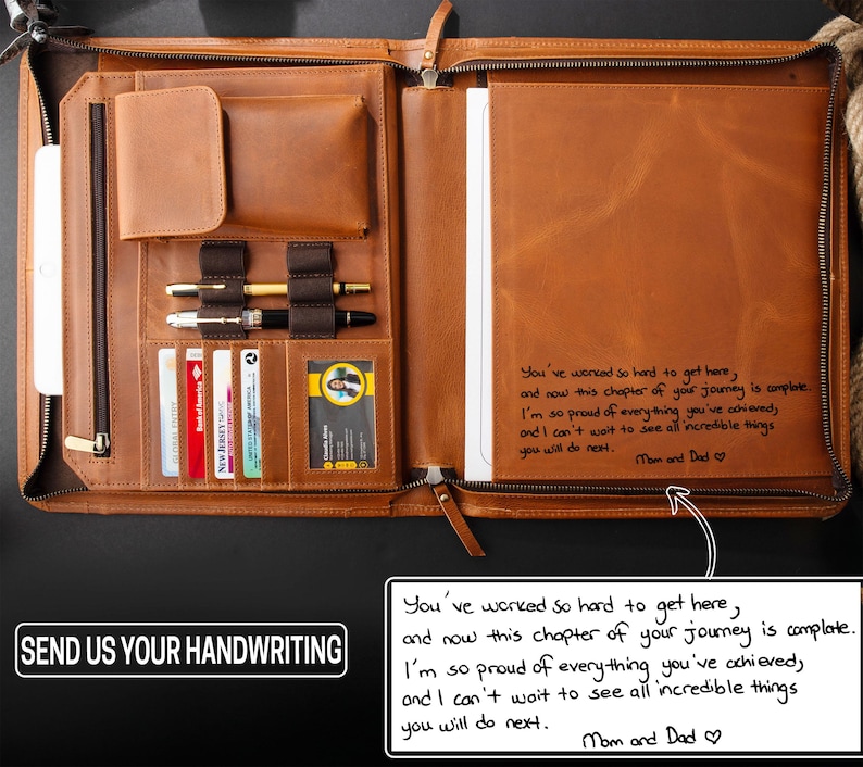 Custom Leather Portfolio - Military Gifts - Gift for Military Husband ...