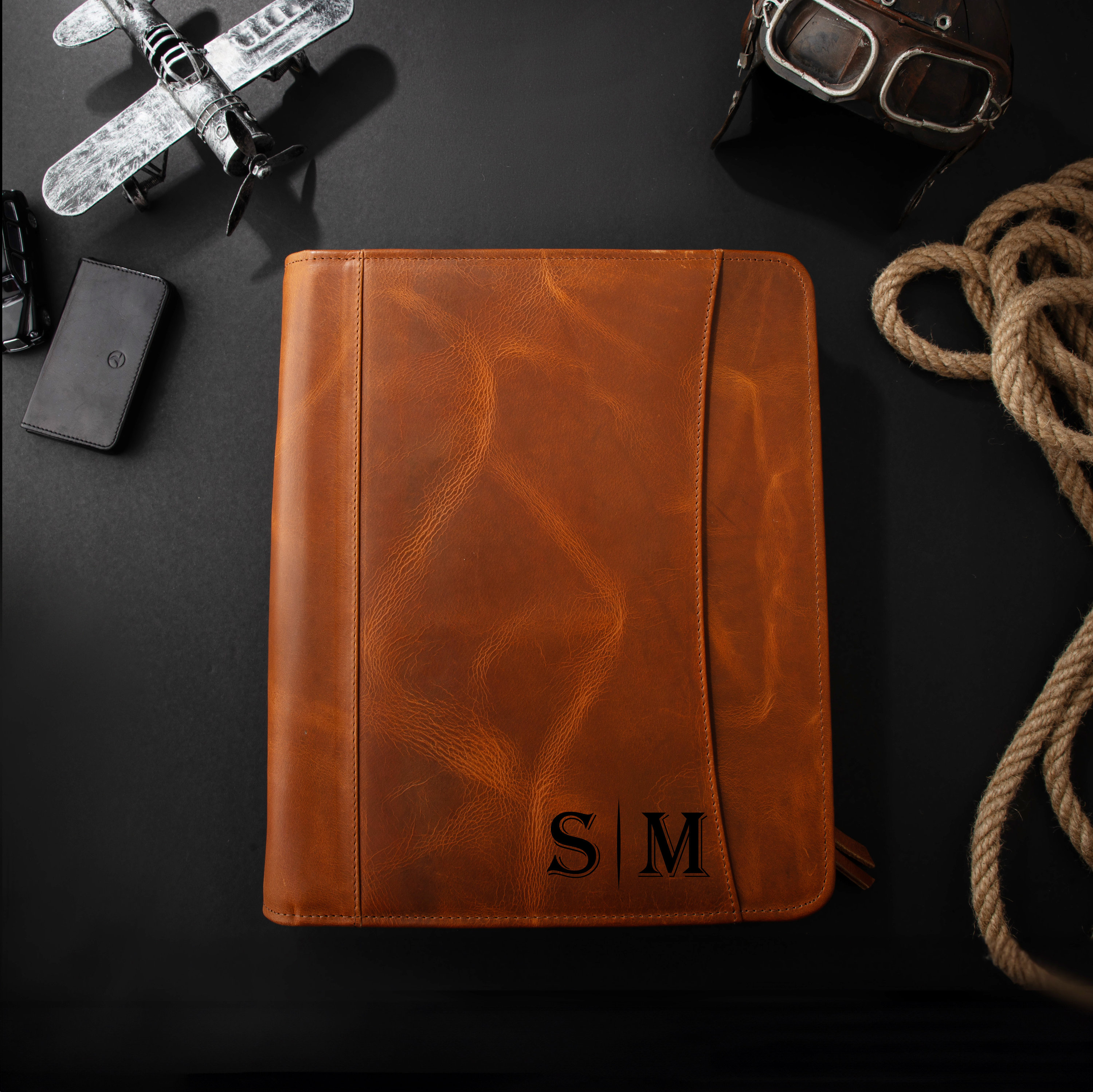 Custom Leather Portfolio, Premium Organizer, Personalized Gift ...