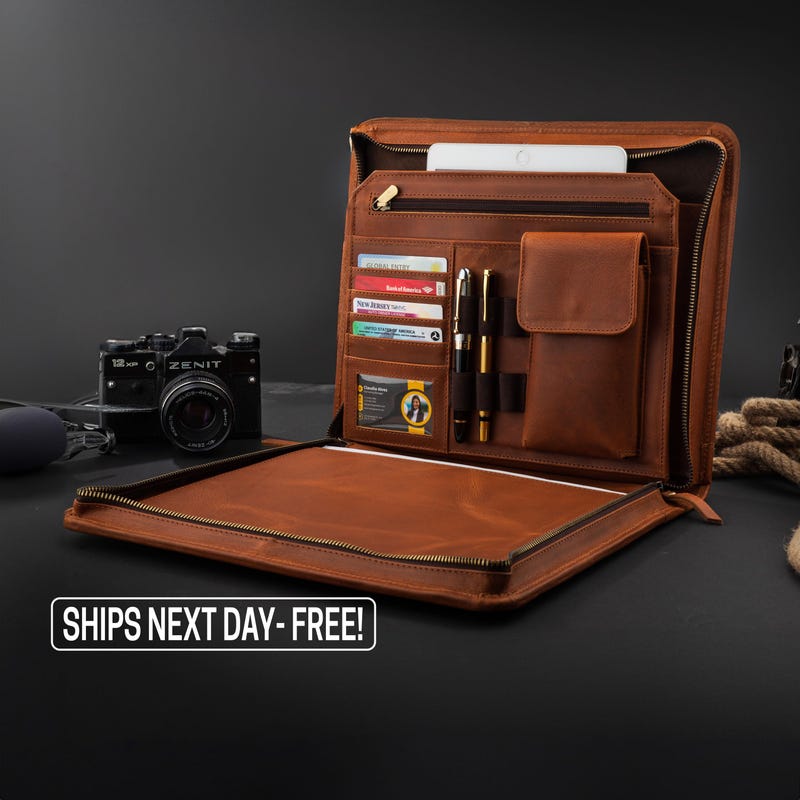 Leather Portfolio - Etsy