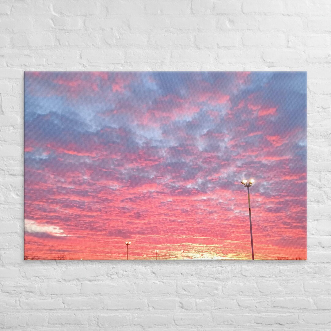 Pink Sunset Cloudscape Canvas Print, Vivid Sky Wall Art - Etsy