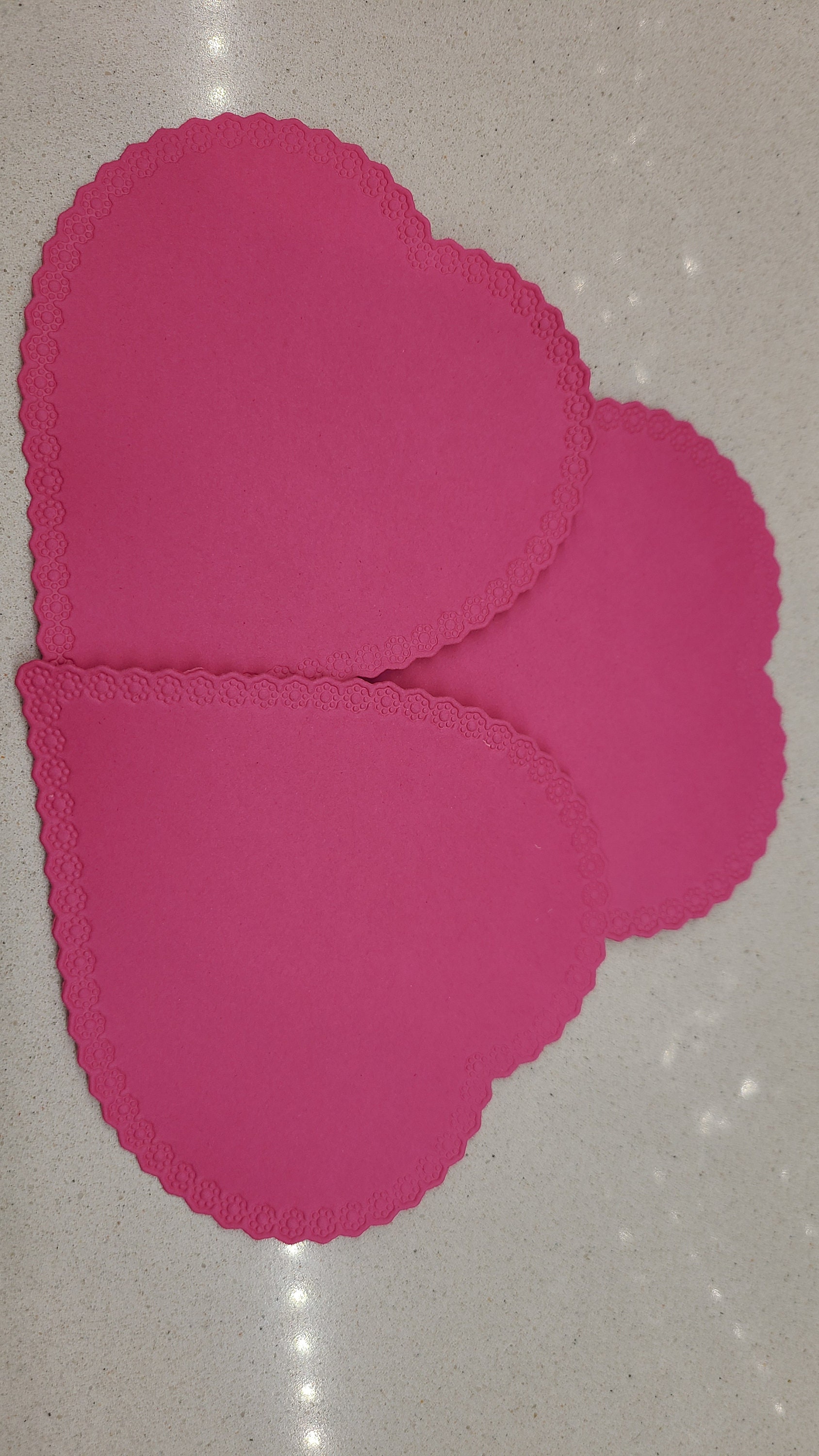 Hot Pink Large Heart Paper, Beautiful Embossed Die-cut, Big Craft for ...