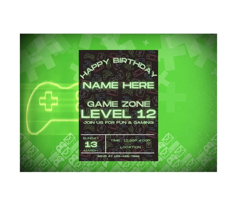 Gamer Theme Party Invitation - Etsy